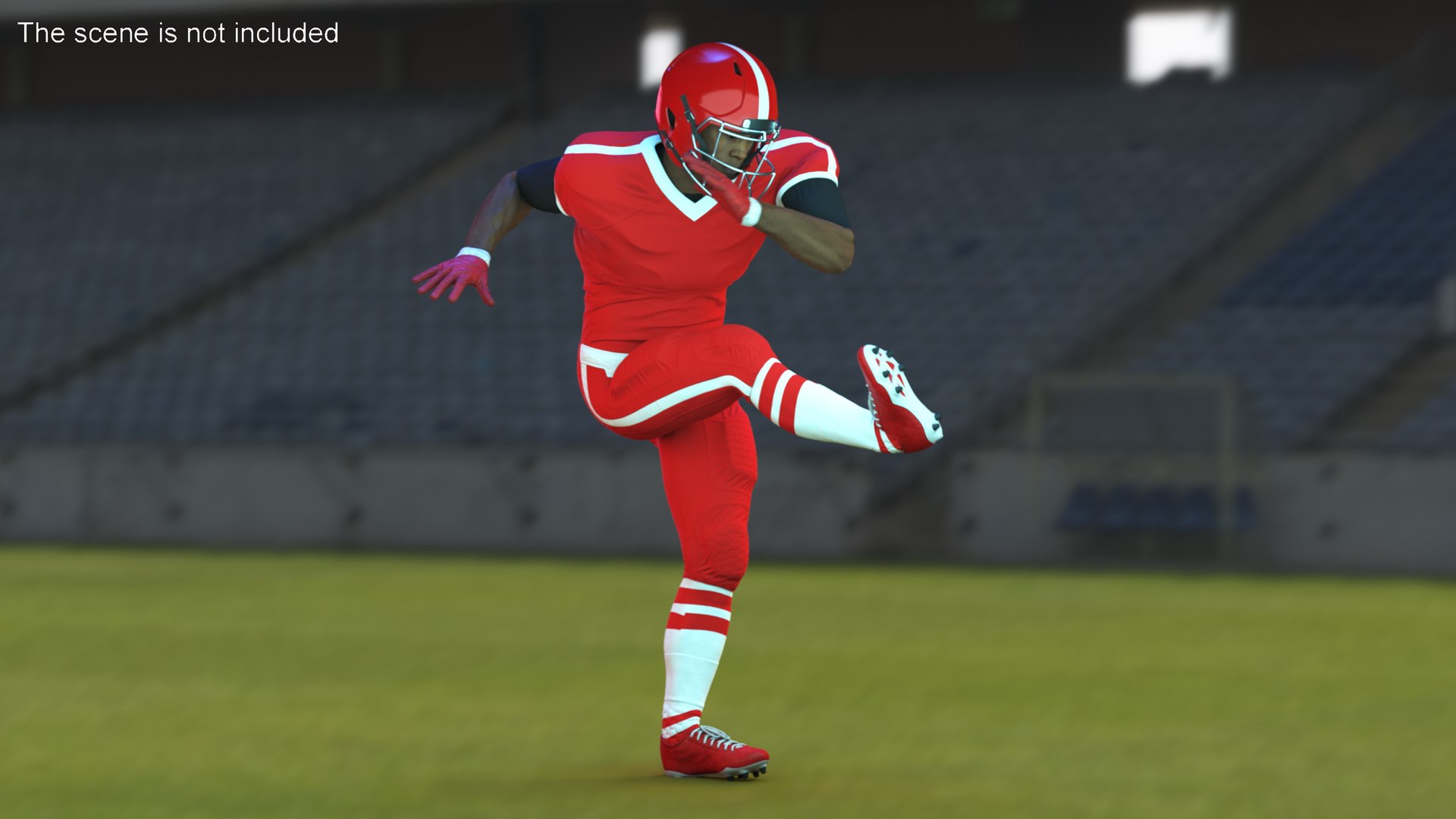 Red Uniform Black Man Football Player Rigged For Maya 3D Model ...