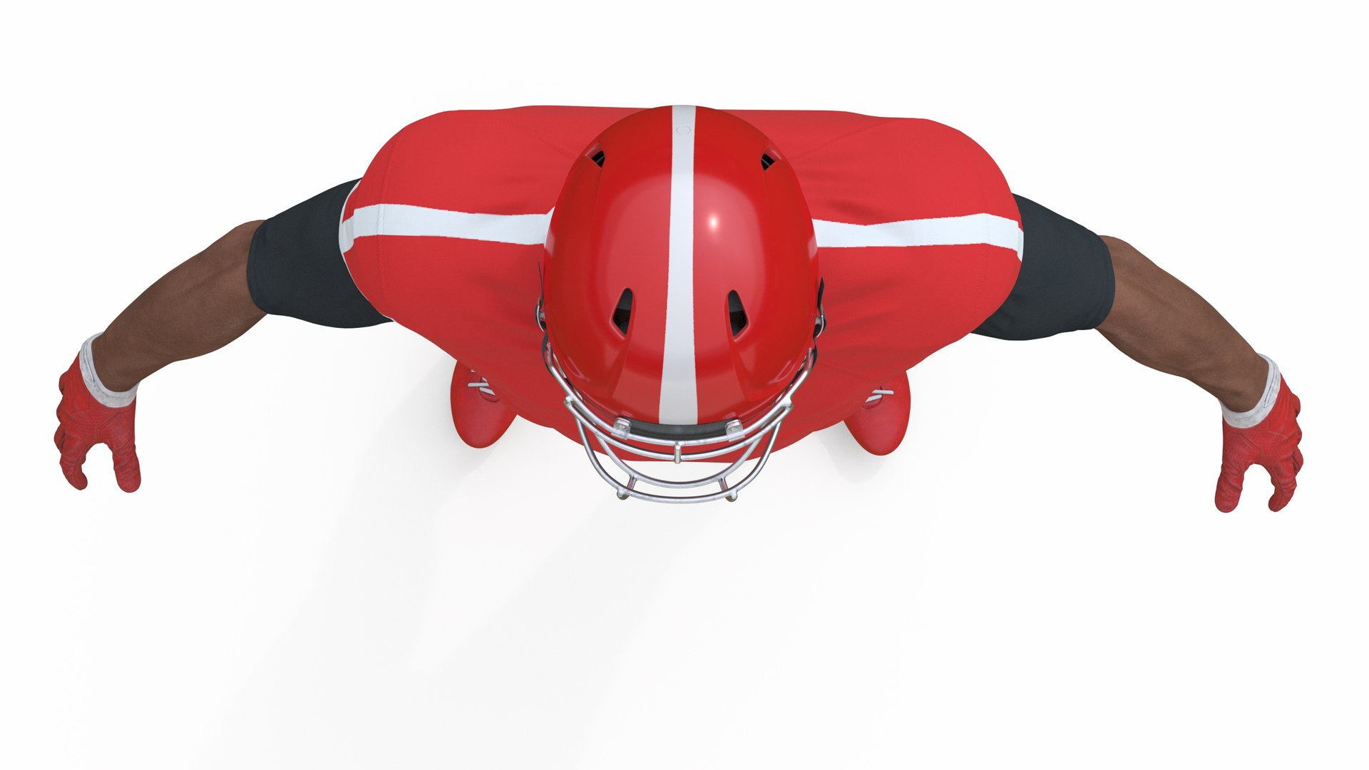 Red Uniform Black Man Football Player Rigged for Maya 3D model ...