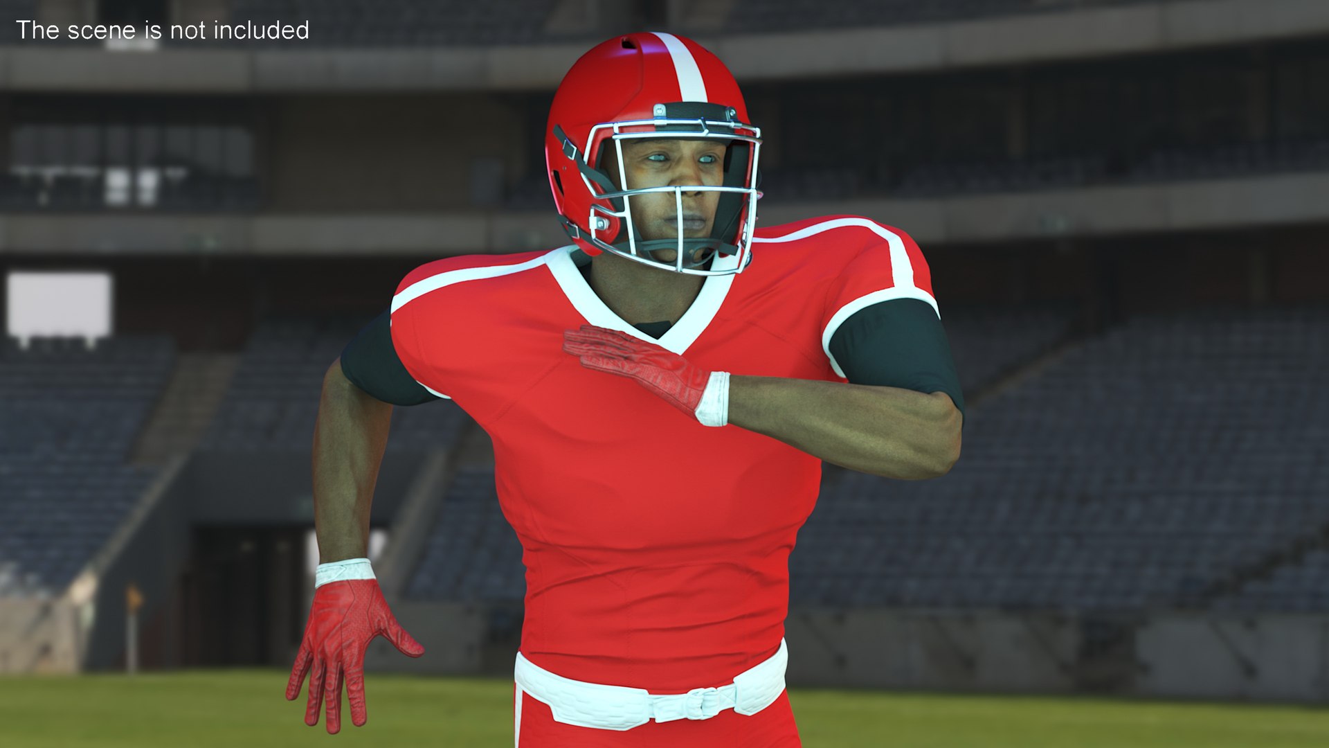 Red Uniform Black Man Football Player Rigged For Maya 3D Model ...