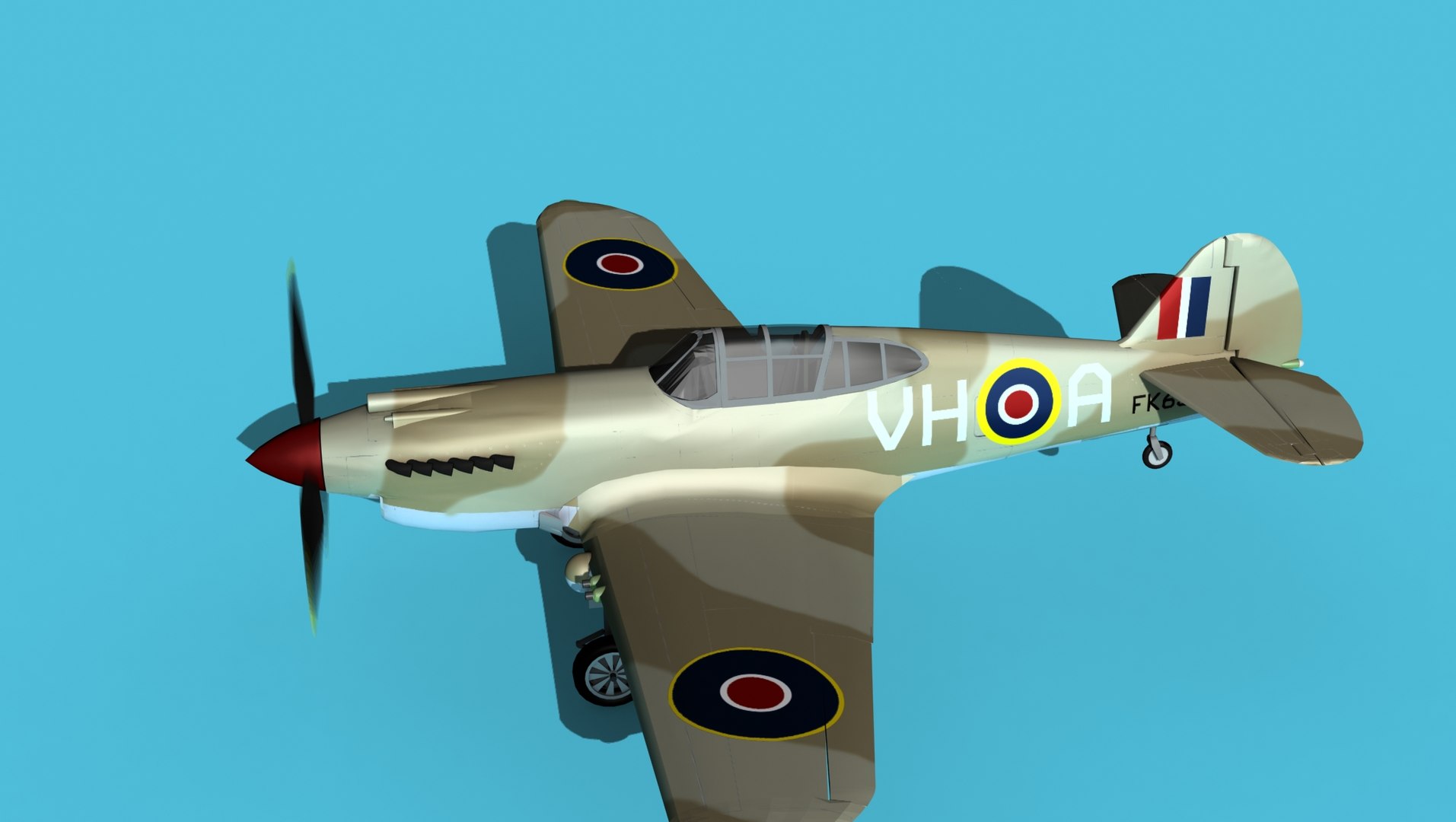 Curtiss P-40B Tomahawk V03 RAF 3D Model - TurboSquid 1914761