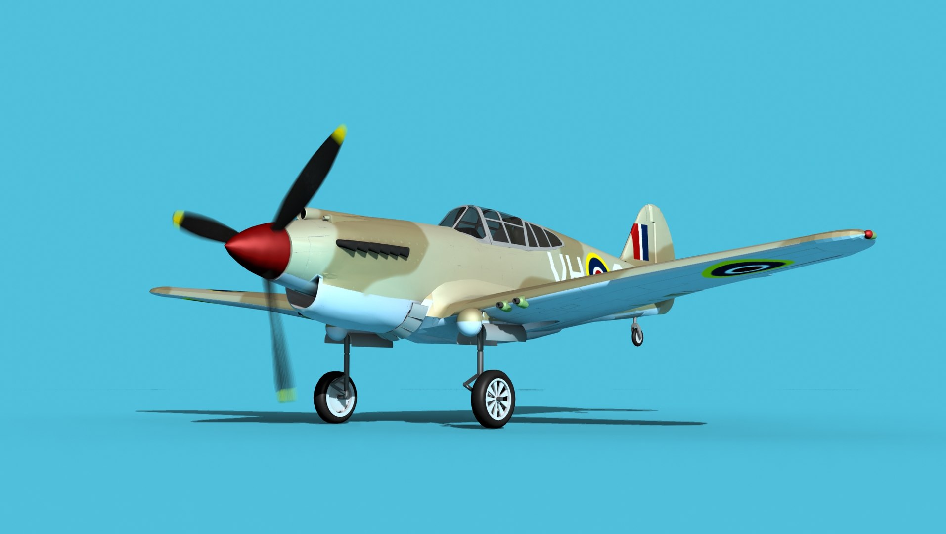 Curtiss P-40B Tomahawk V03 RAF 3D Model - TurboSquid 1914761