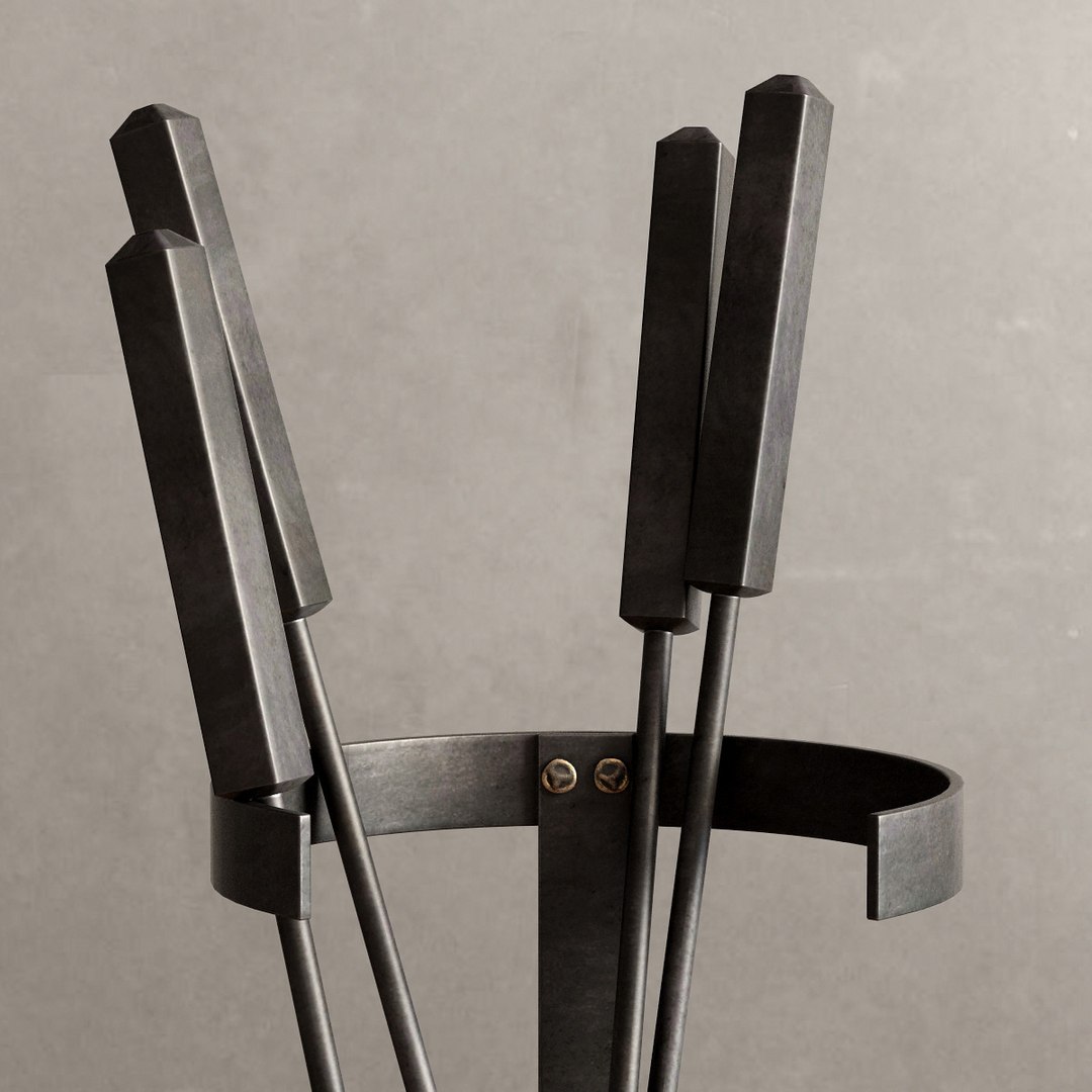 3d Industrial Hearth Tool Set Model