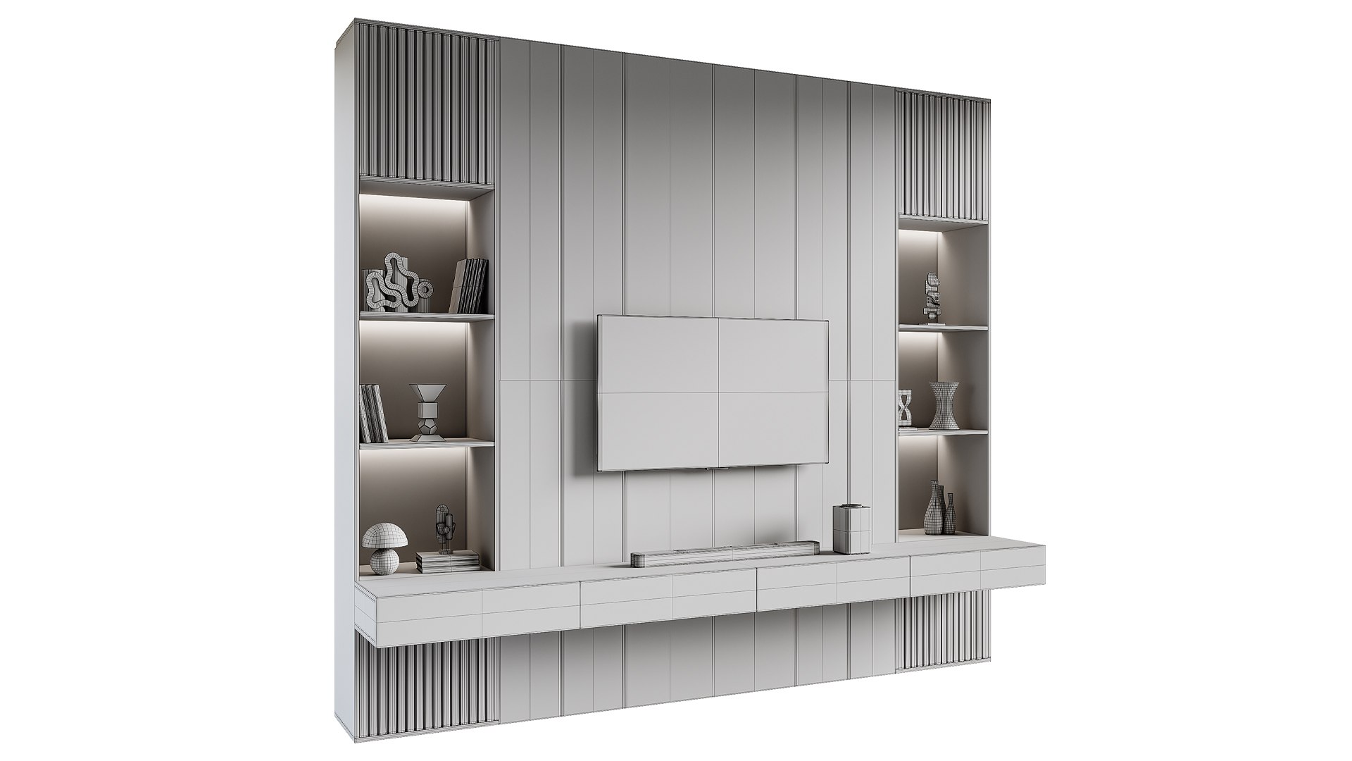 Modern TV Wall 016 3D - TurboSquid 2379163