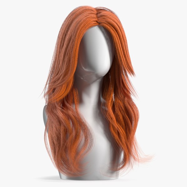 modelo 3d Peluca de pelo rojo corte de pelo largo - TurboSquid 2344152