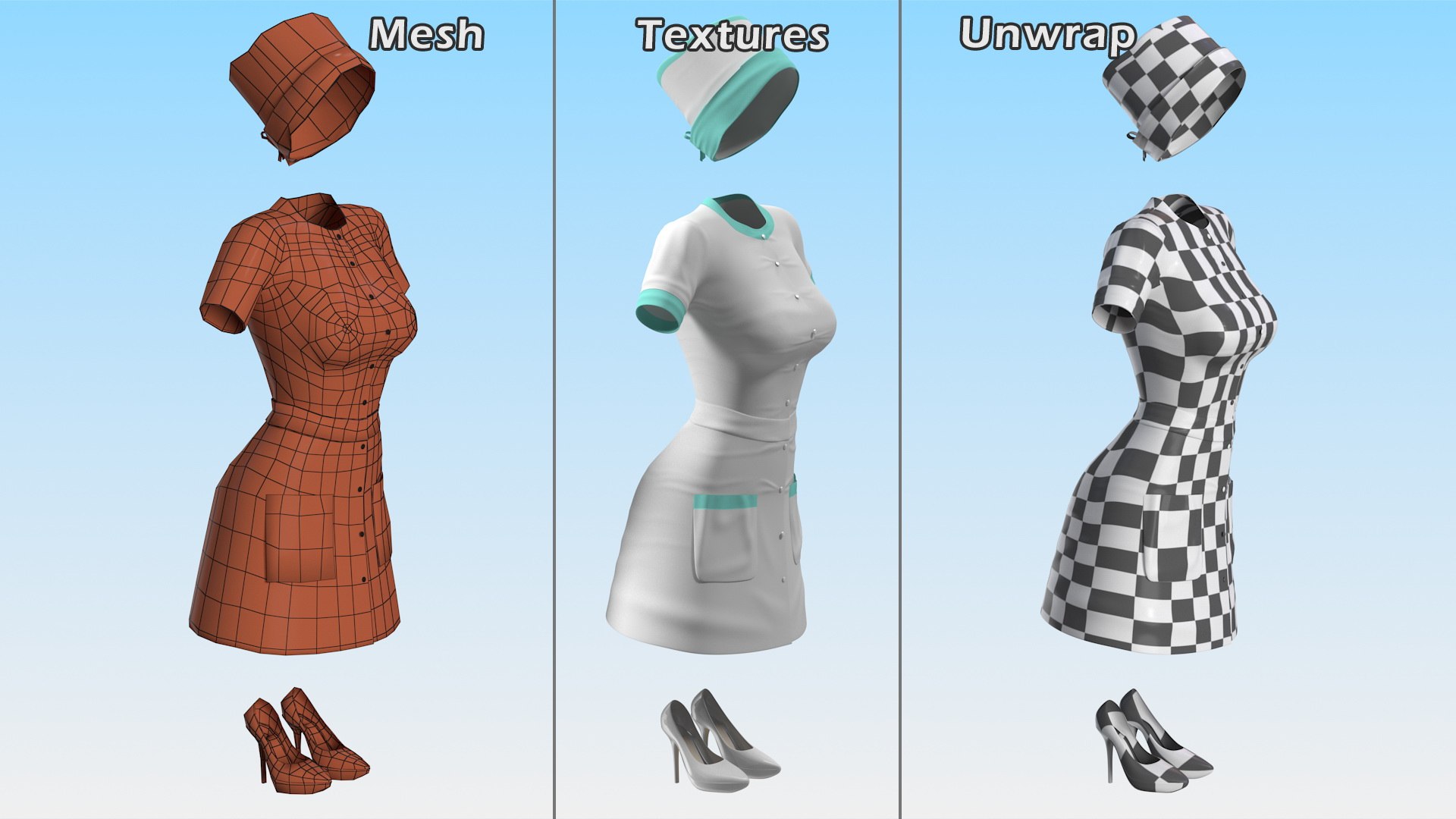 Nurse Uniform Model - TurboSquid 1657287