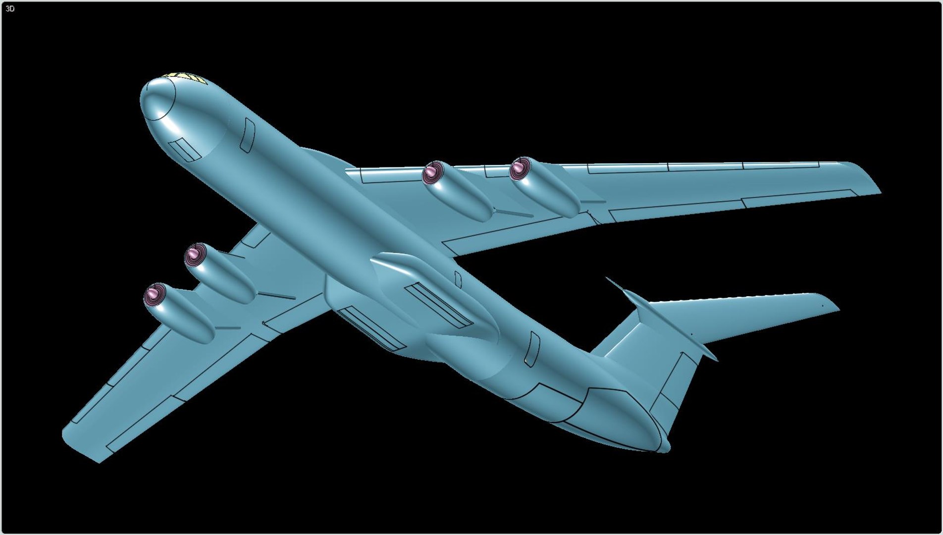 3d Lockheed Transport Aircraft Solid Model