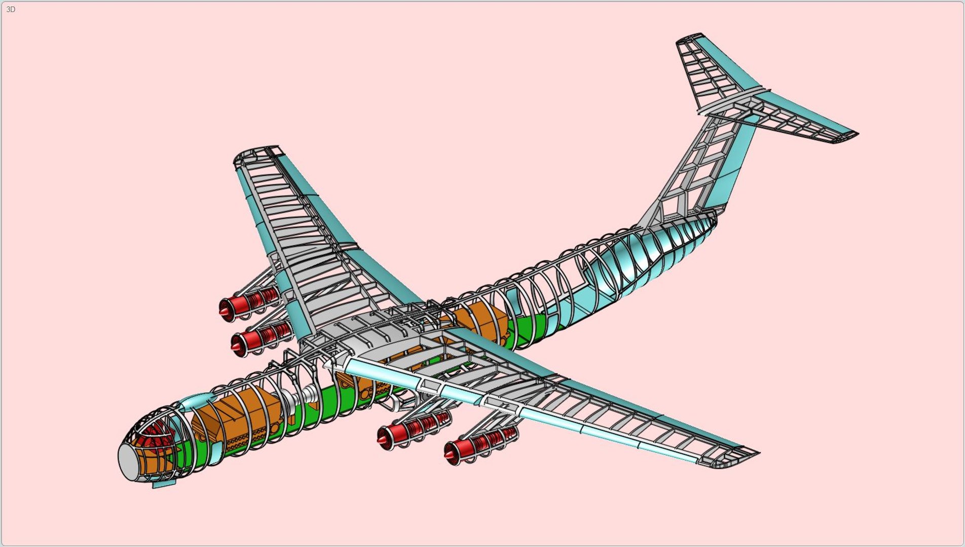 3d Lockheed Transport Aircraft Solid Model