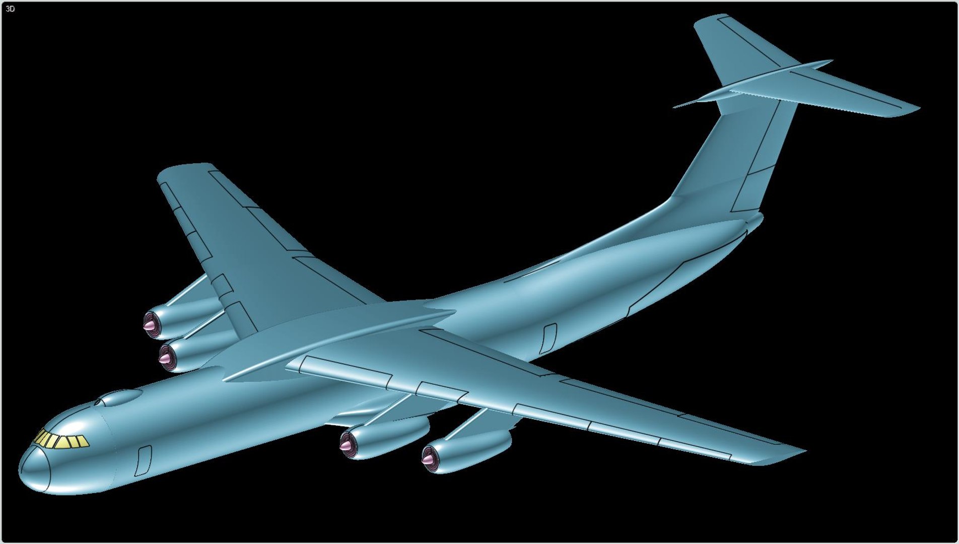 3d Lockheed Transport Aircraft Solid Model