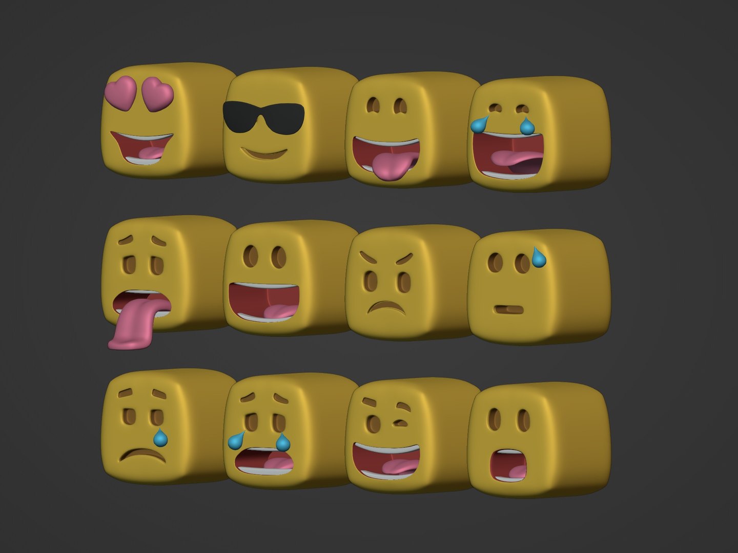 3D Smileys Pack model - TurboSquid 1849479