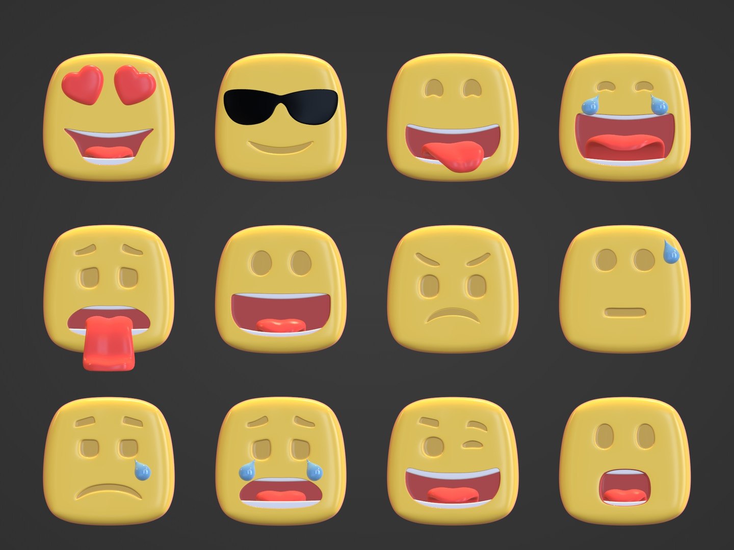 3D Smileys Pack model - TurboSquid 1849479