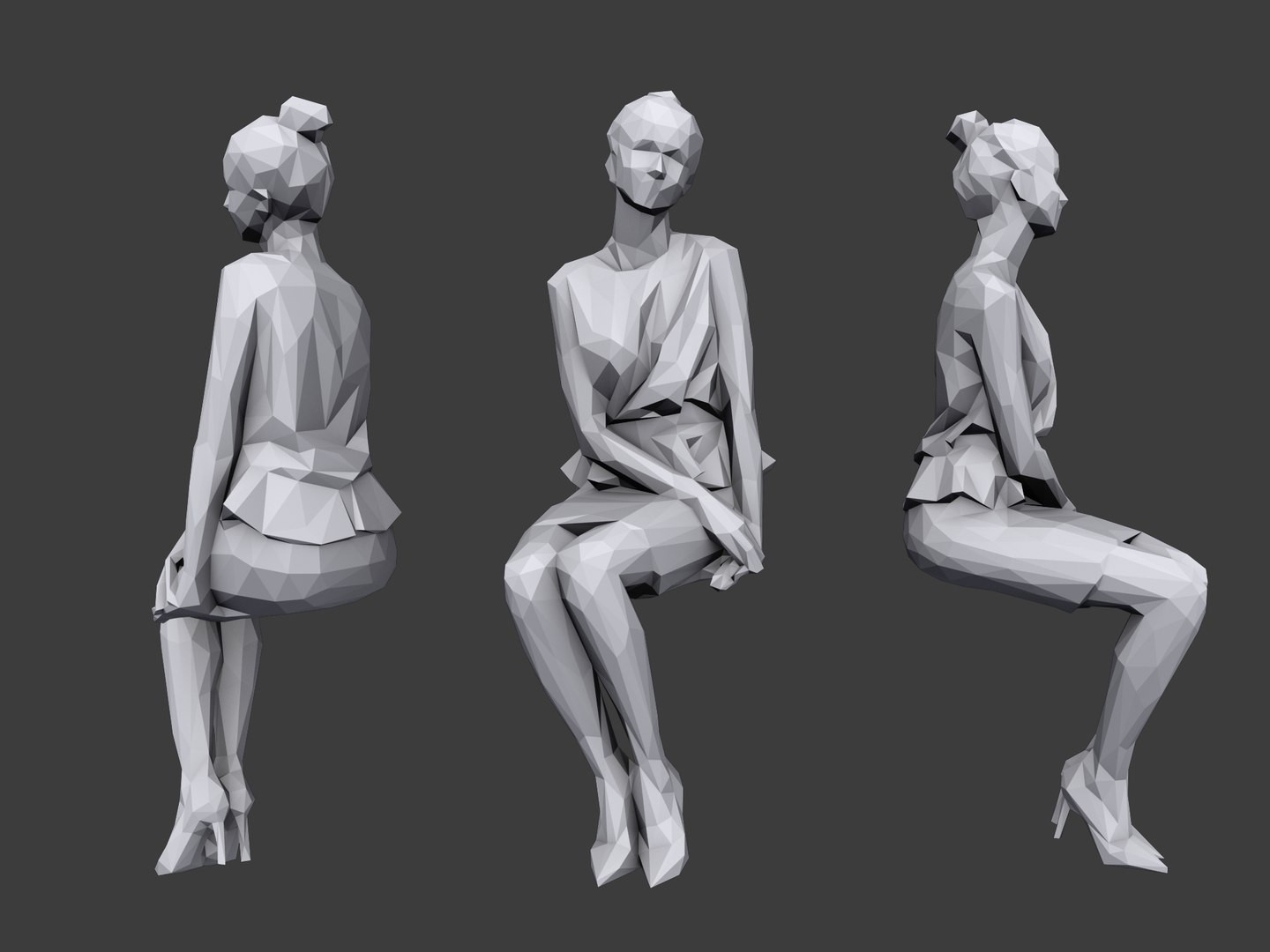 people sitting pack 3d model