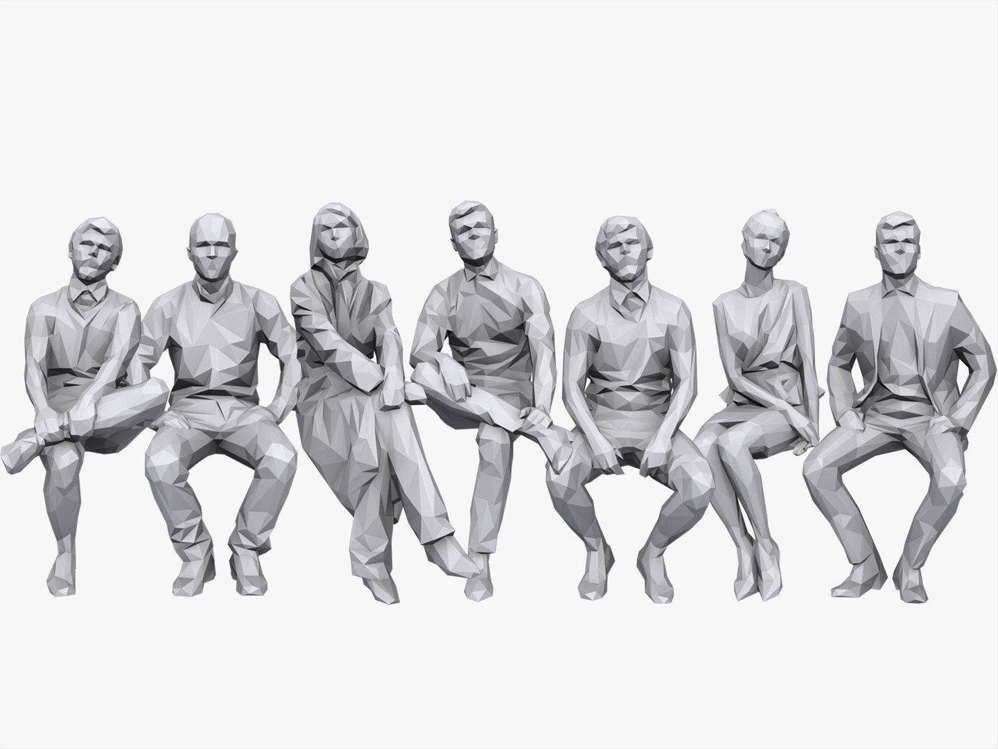 people sitting pack 3d model