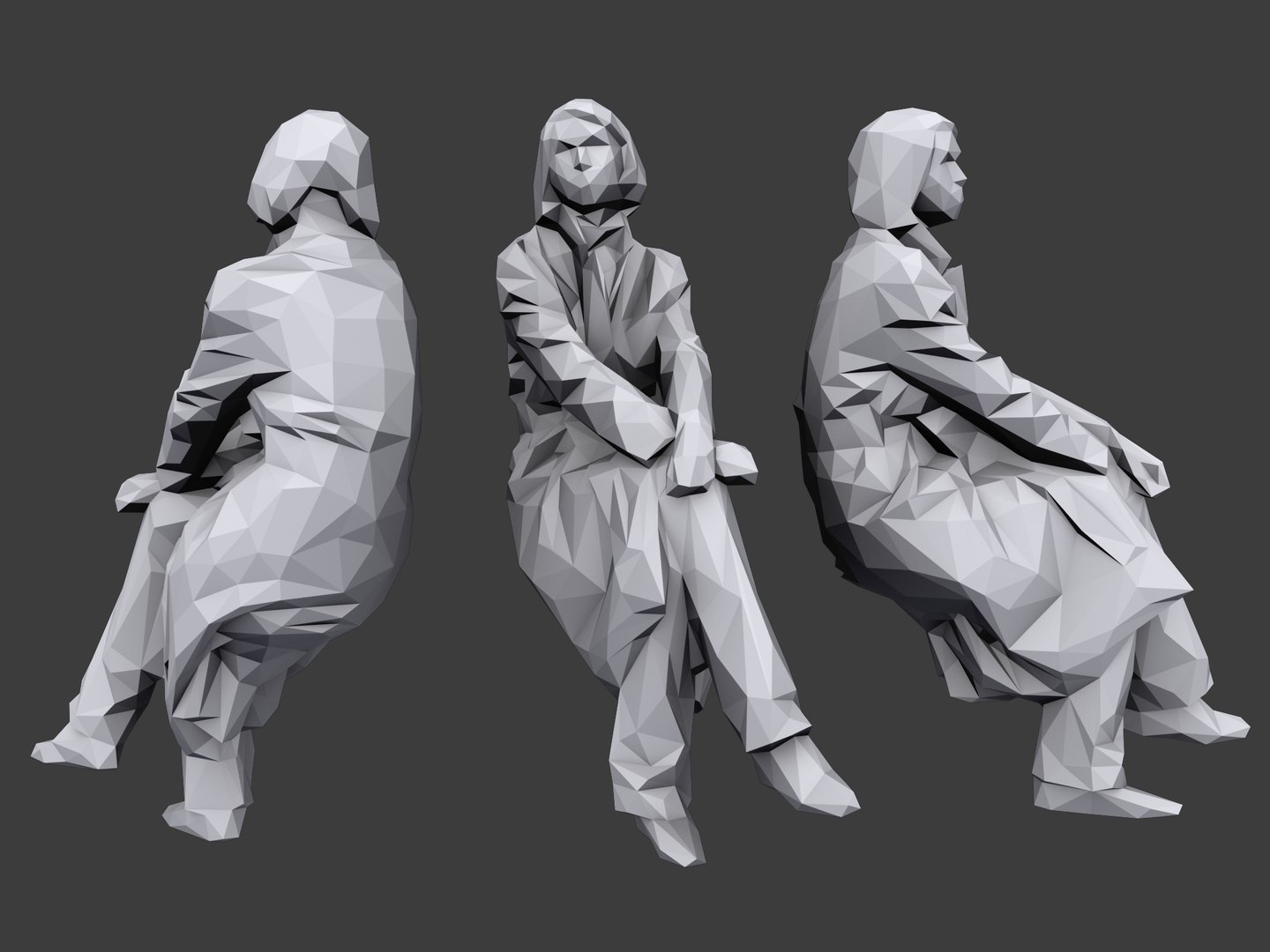 people sitting pack 3d model