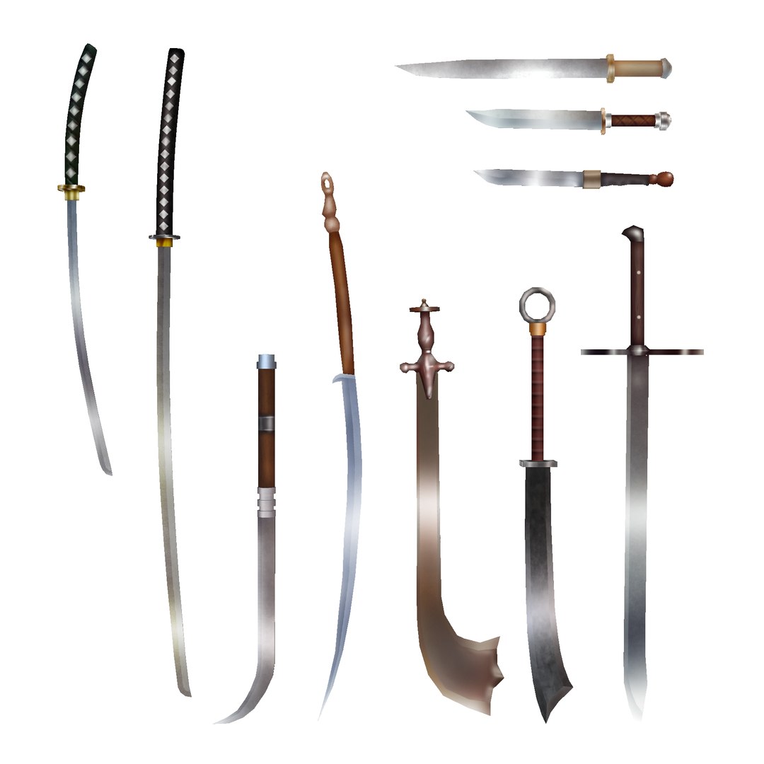 Hand Painted Swords Pack 2 3D - TurboSquid 2419726