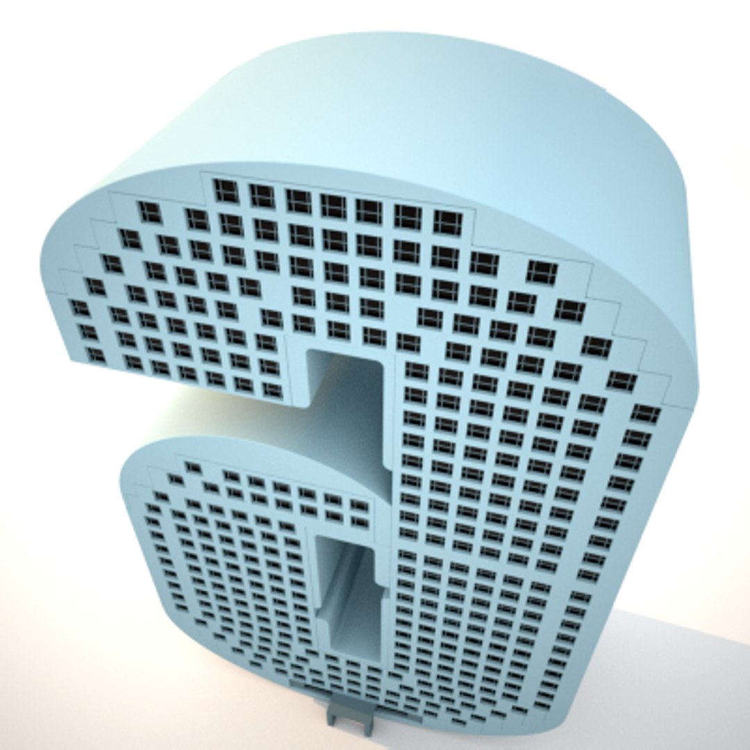 3d Building Shape Number 6