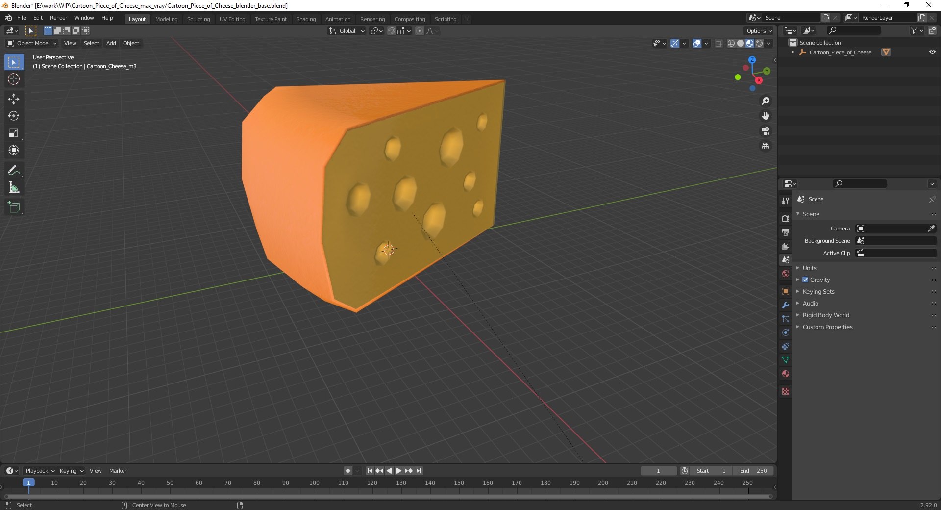 Cartoon Piece Of Cheese 3D Model - TurboSquid 2078024