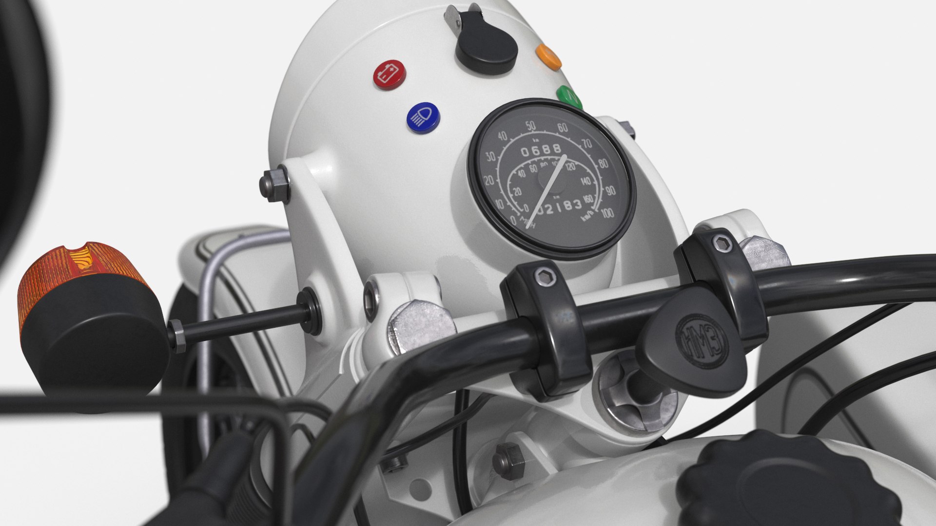 White Retro Motorcycle Ural M70 With Cradle 3D Model - TurboSquid 2399459