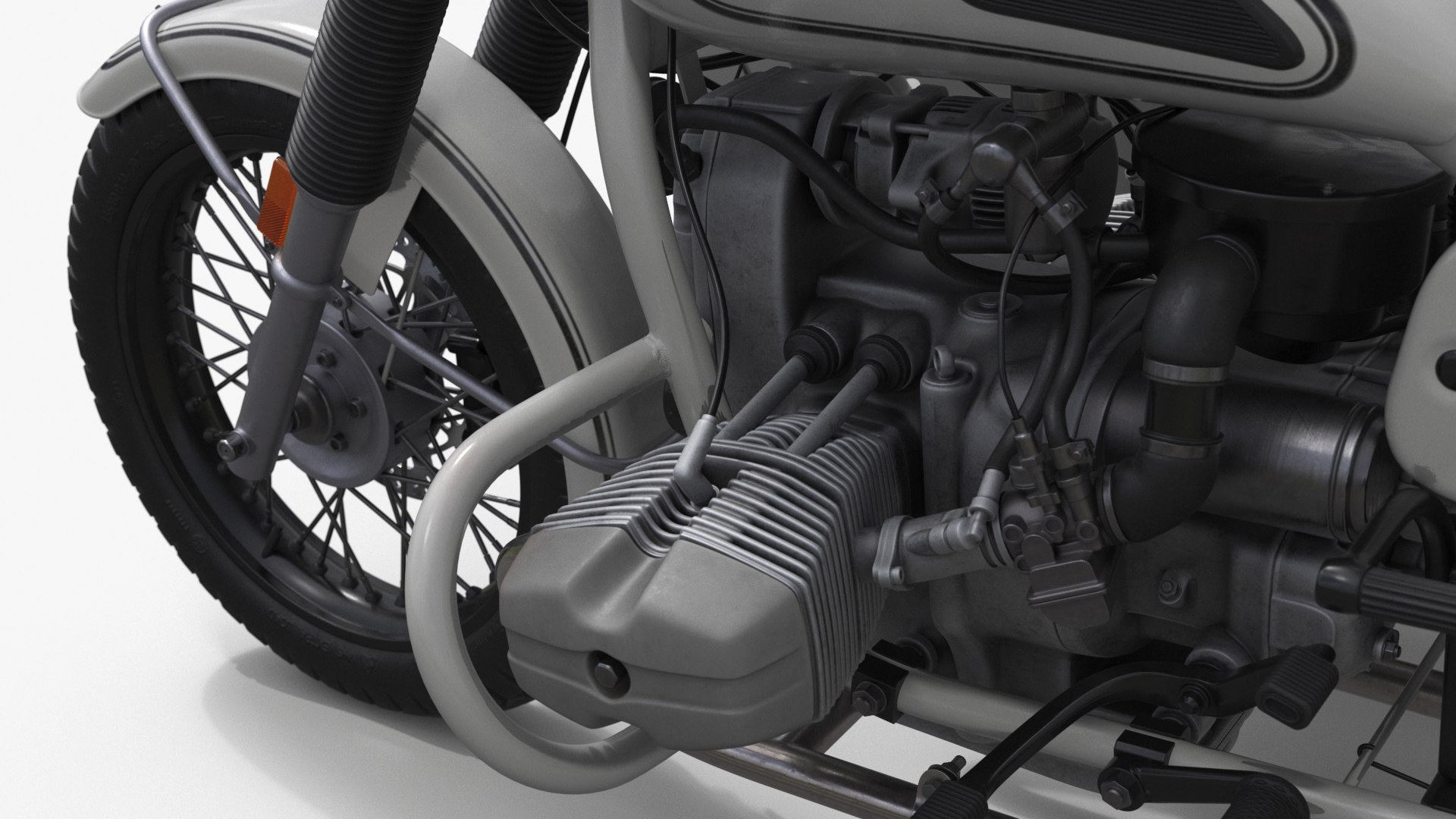 White Retro Motorcycle Ural M70 With Cradle 3D Model - TurboSquid 2399459