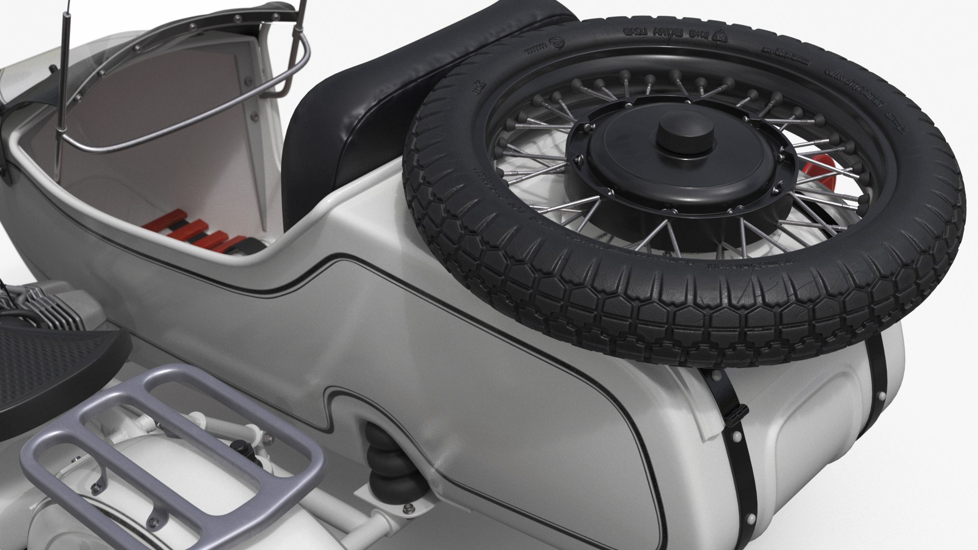 White Retro Motorcycle Ural M70 With Cradle 3D Model - TurboSquid 2399459