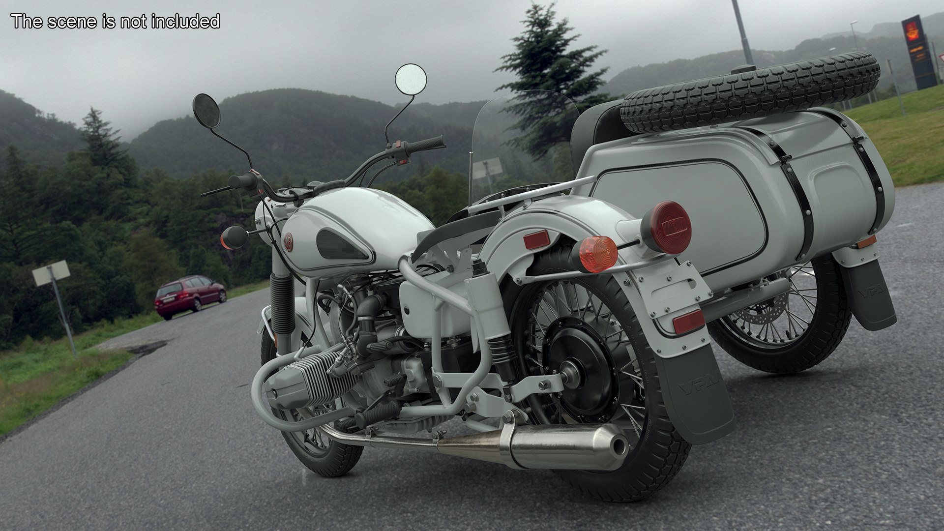 White Retro Motorcycle Ural M70 With Cradle 3D Model - TurboSquid 2399459