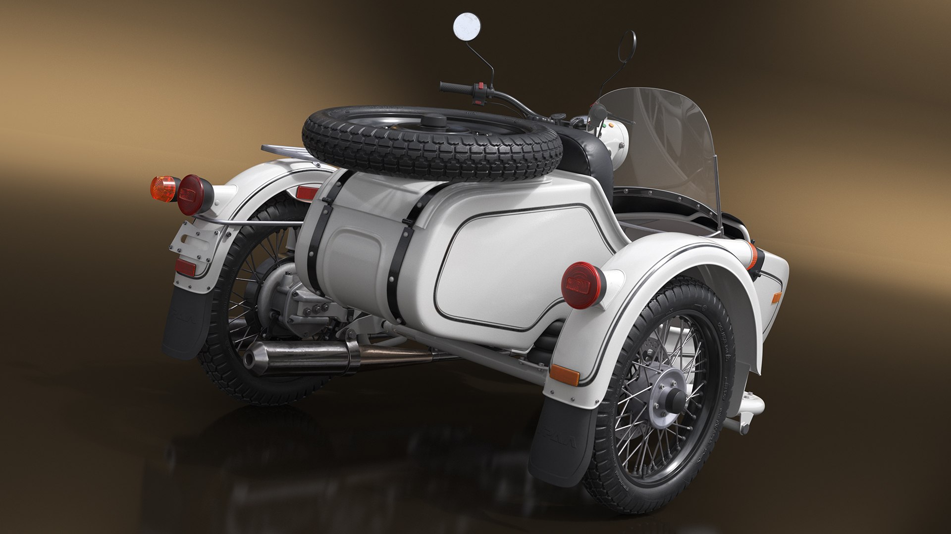 White Retro Motorcycle Ural M70 With Cradle 3D Model - TurboSquid 2399459