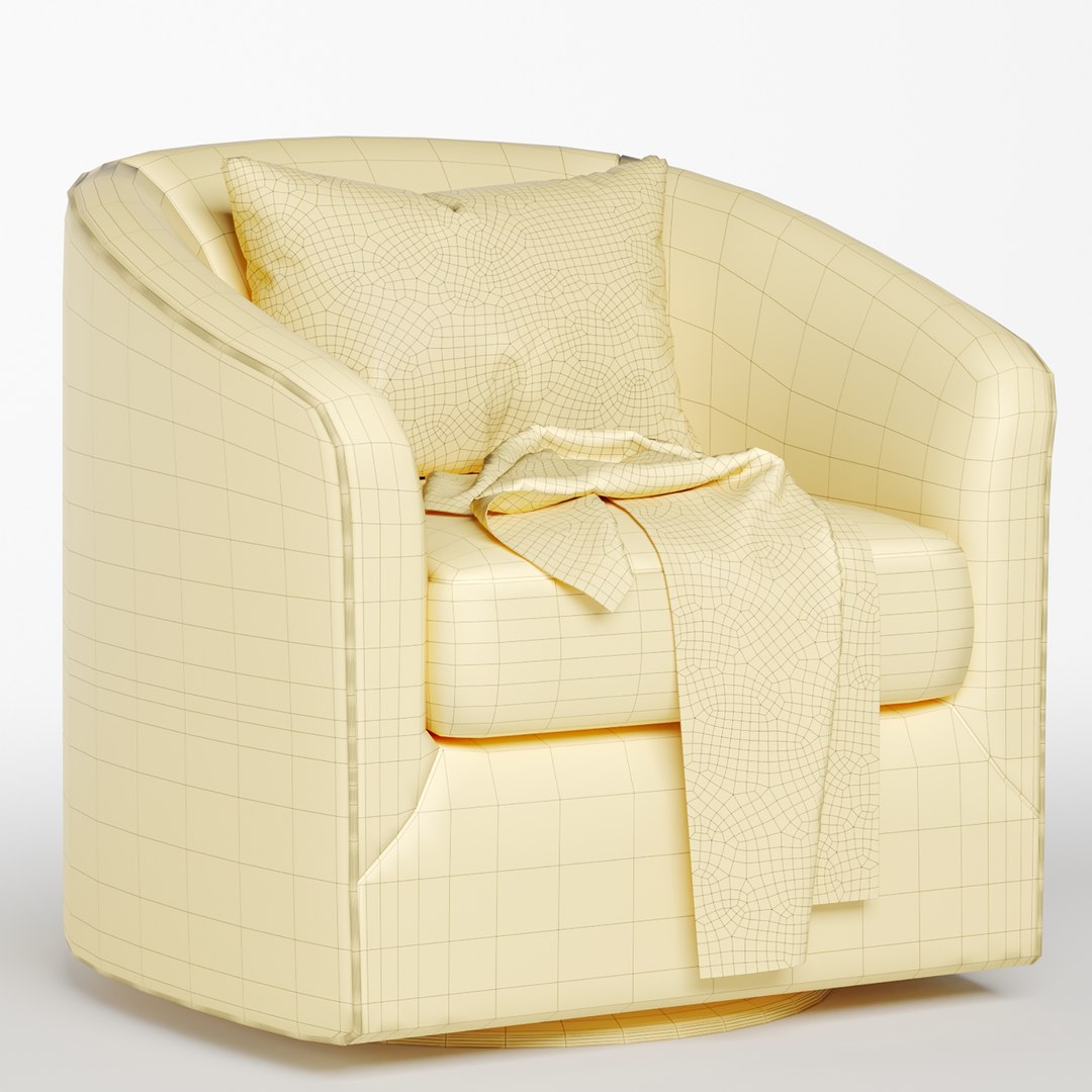 Holden Upholstered Swivel Barrel Chair Model - TurboSquid 2295566