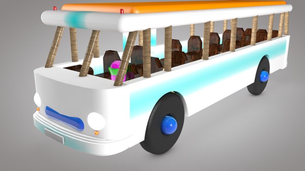 3D model colorfull wooden bus toy - TurboSquid 1359829