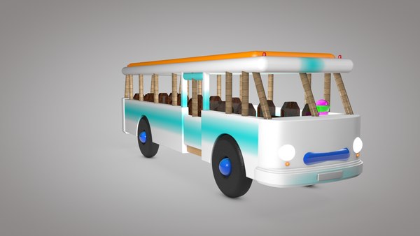 3D model colorfull wooden bus toy - TurboSquid 1359829