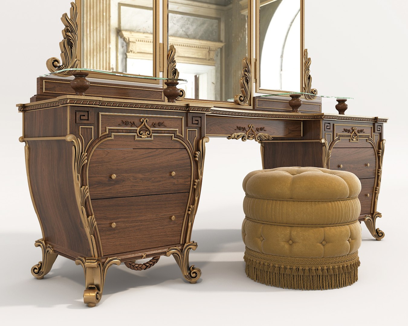 Classic Style Dressing Table 11 3D - TurboSquid 2183238