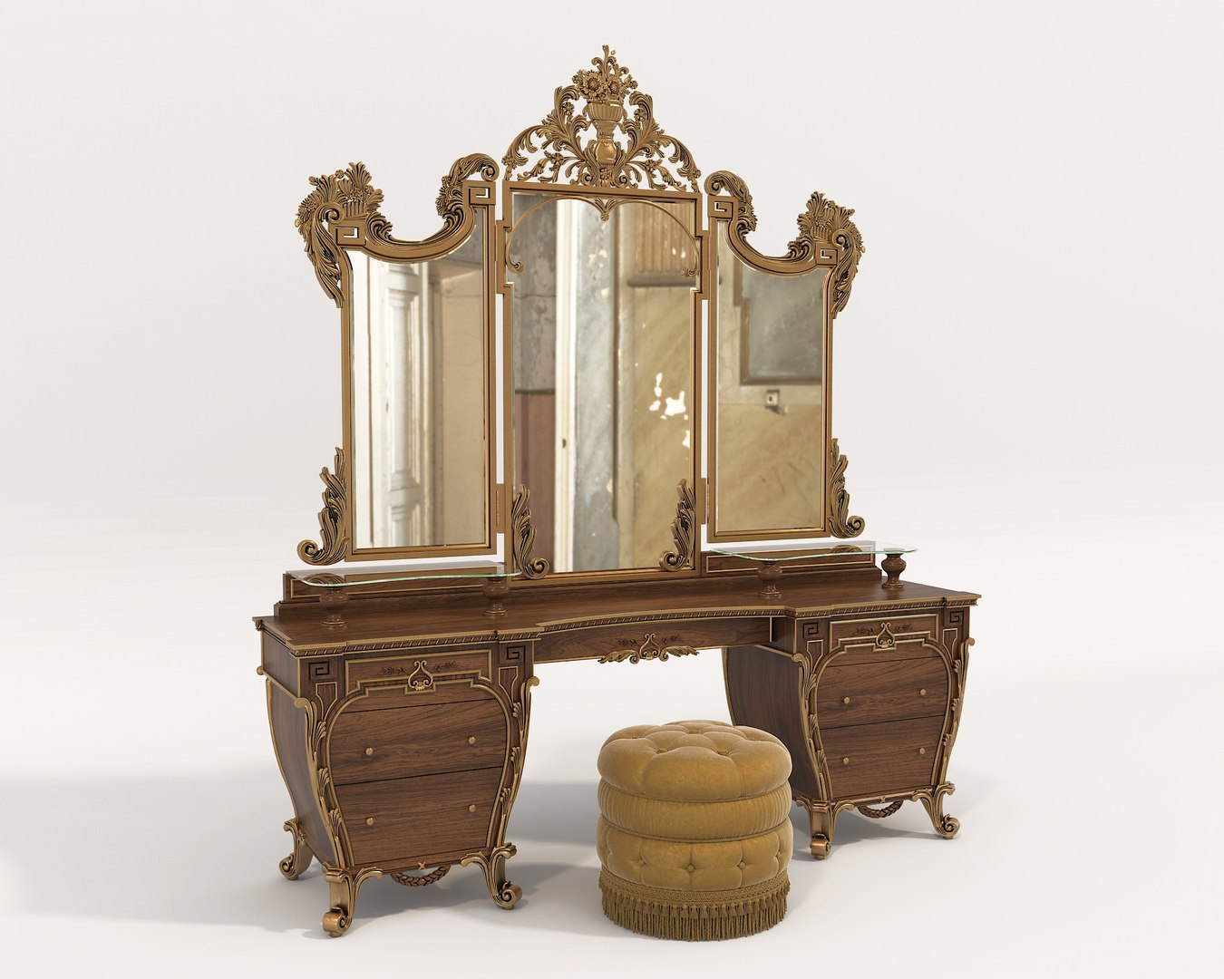 Classic Style Dressing Table 11 3D - TurboSquid 2183238