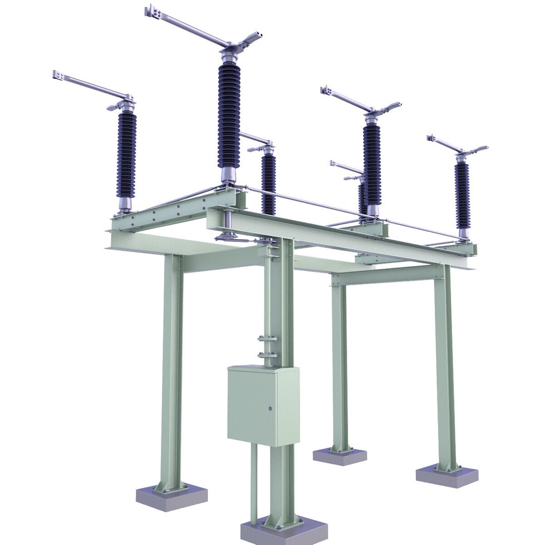 3D Substation Off Center Break Disconnector 32 Model - TurboSquid 2098675