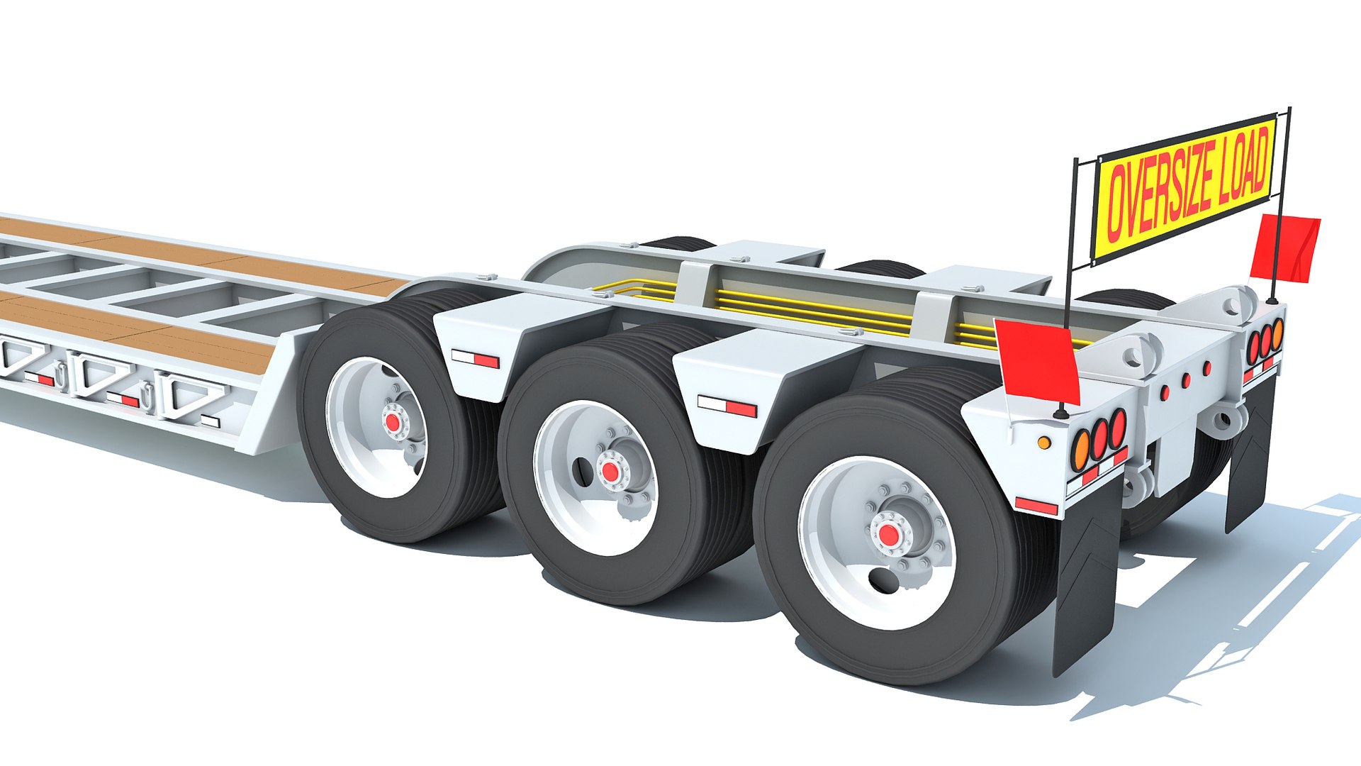 3D Semi Truck With Lowboy Trailer - TurboSquid 2159917