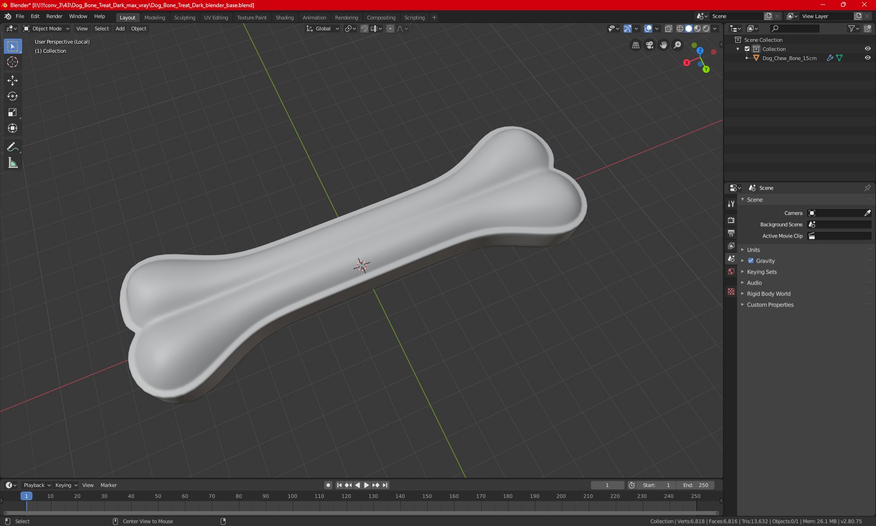 3D Dog Chew Bone Light - TurboSquid 2172243