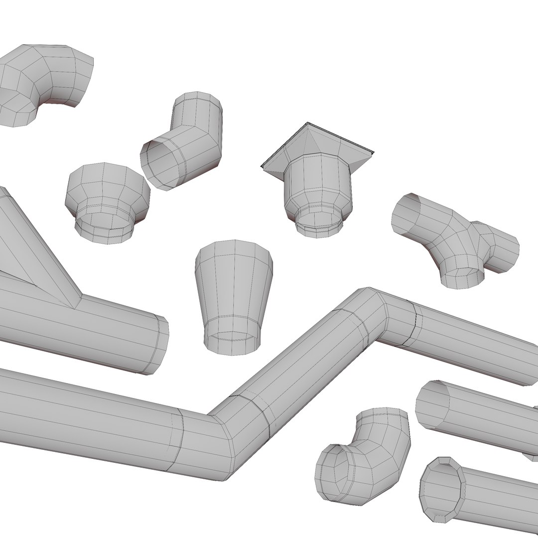 3D Model Round HVAC Ducting Pack - TurboSquid 2092641