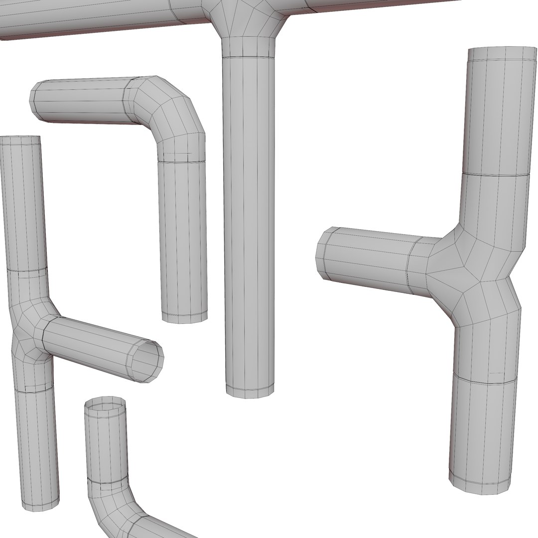 3D model Round HVAC Ducting Pack - TurboSquid 2092641