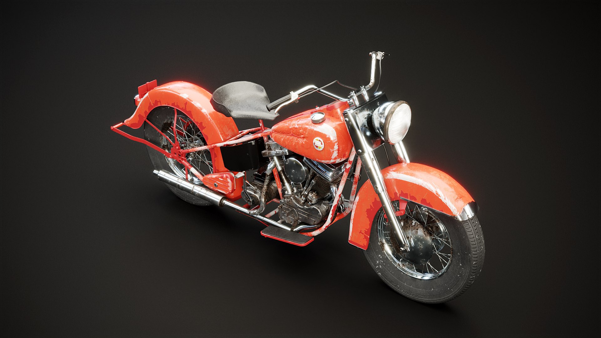 Harley Davidson FLEL 1957 Rusted 3D - TurboSquid 2225660