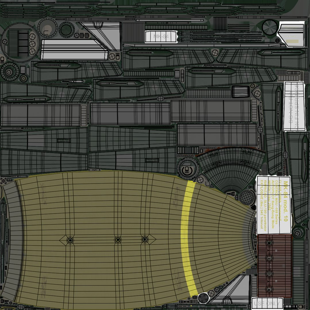 GBU-10 Paveway 2 Green Aircraft Guided Bomb PBR 3D Model - TurboSquid ...