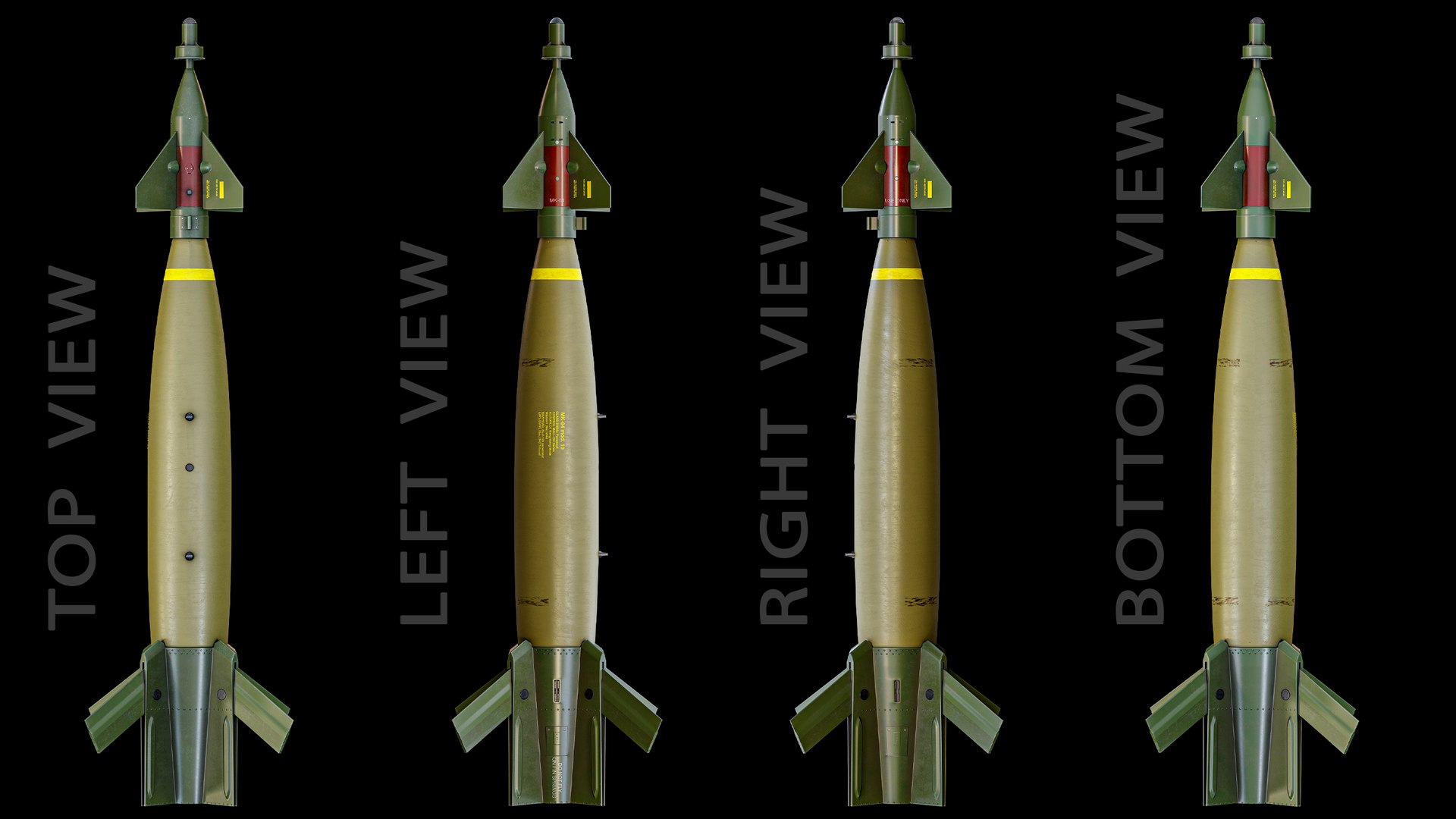 GBU-10 Paveway 2 Green Aircraft Guided Bomb PBR 3D Model - TurboSquid ...