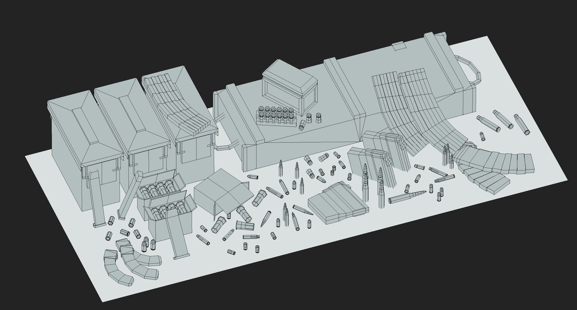 Low-poly Ammo Pack Shell Model - TurboSquid 1356286