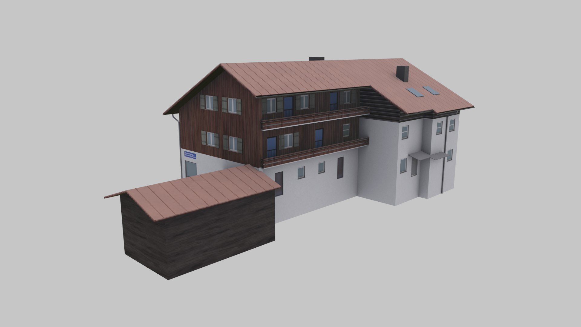 German Old Town Commercial Building Game Ready PBR With LODs Model ...