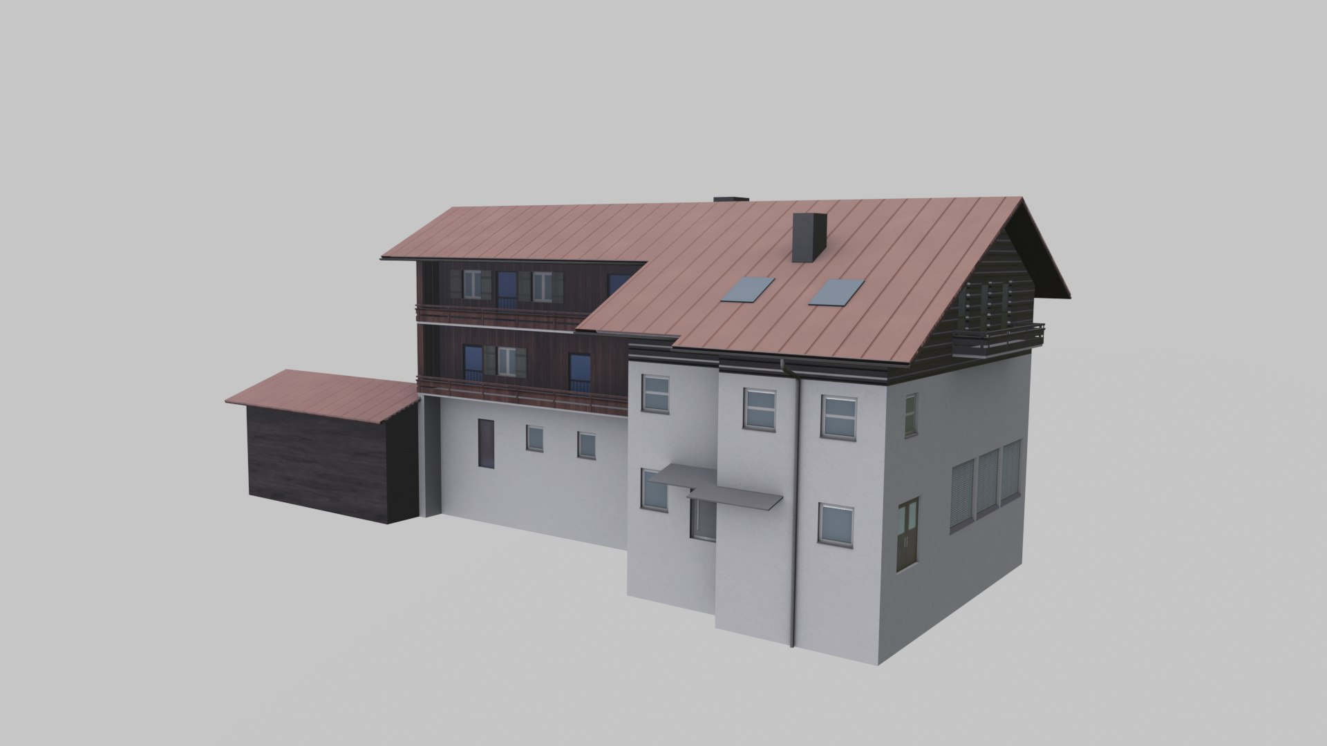 German Old Town Commercial Building Game Ready PBR With LODs Model ...