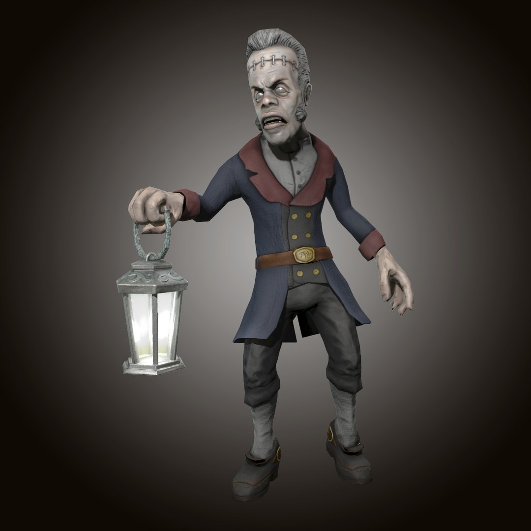 character zombie butler 3d model