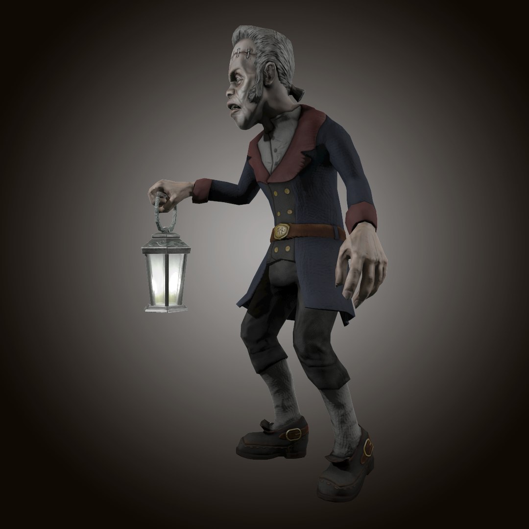 character zombie butler 3d model