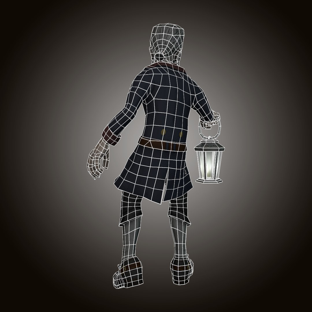 character zombie butler 3d model