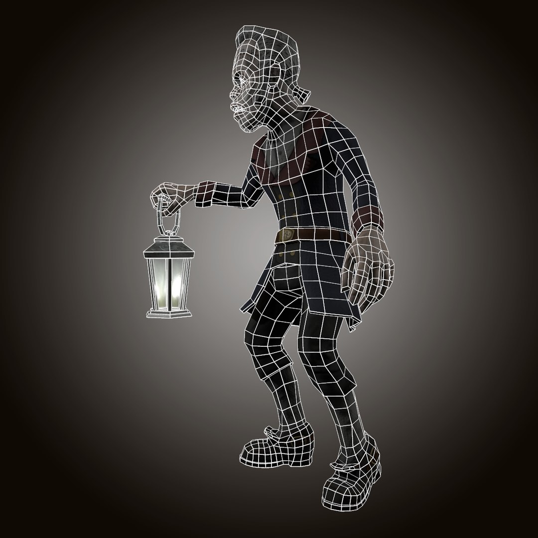 character zombie butler 3d model
