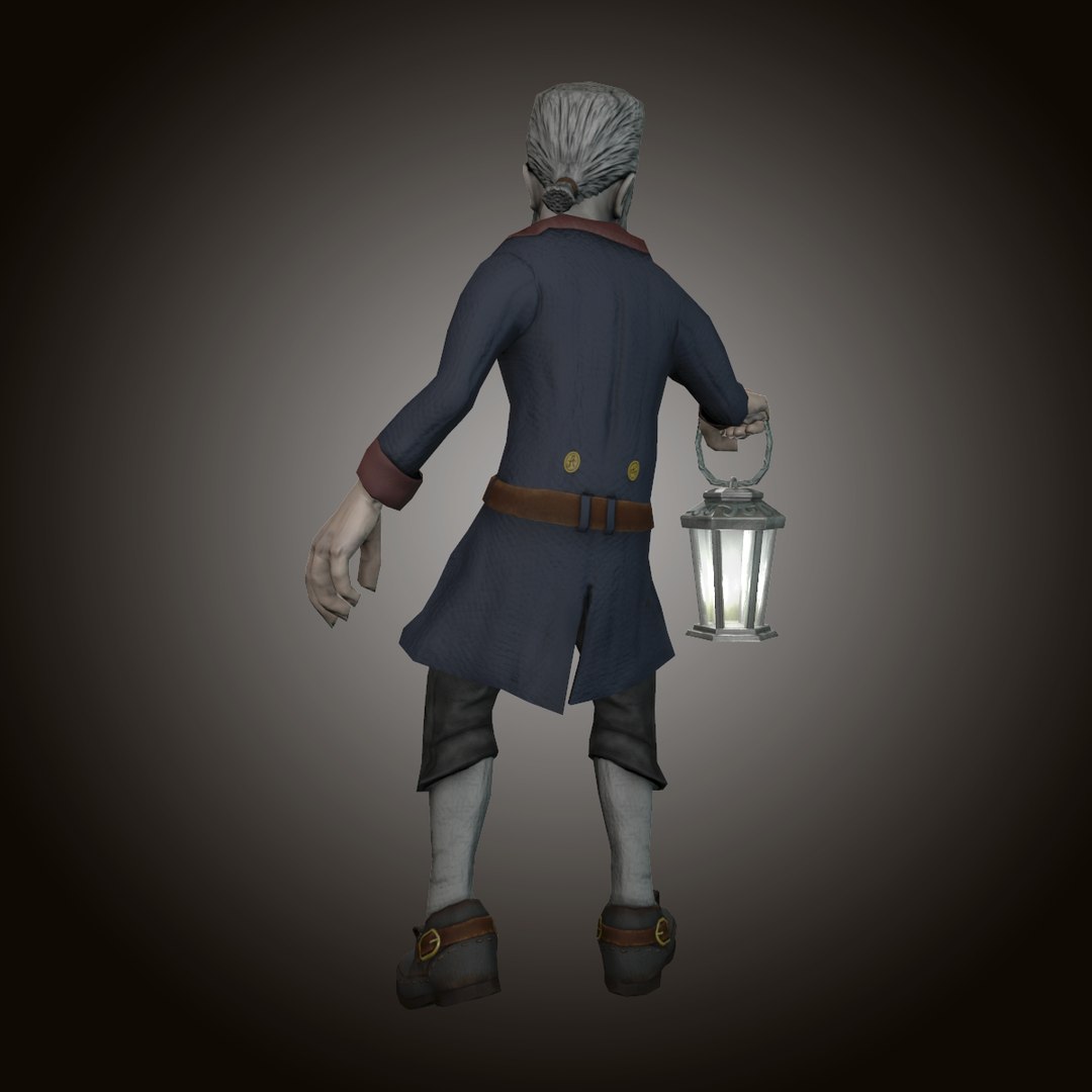 character zombie butler 3d model