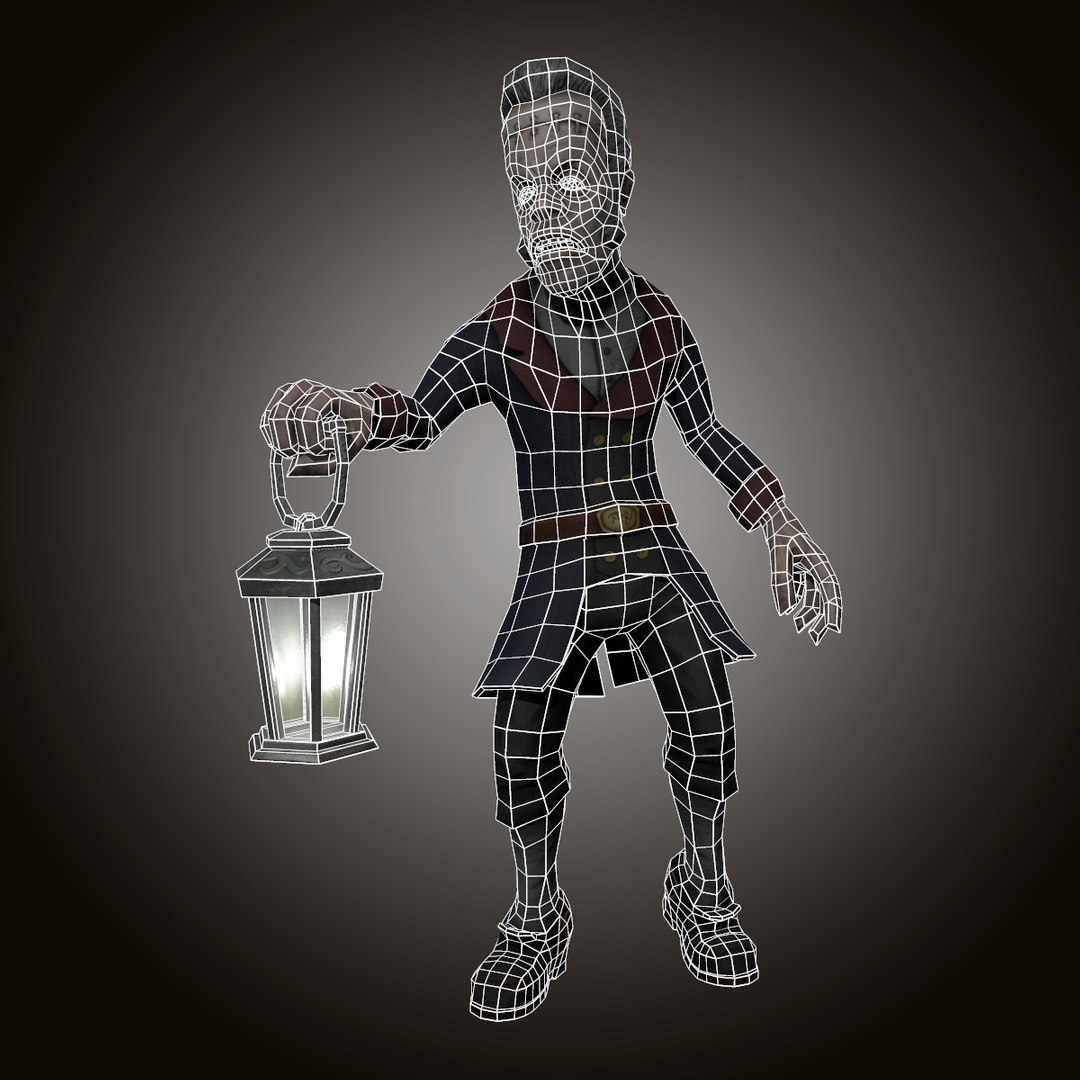 character zombie butler 3d model