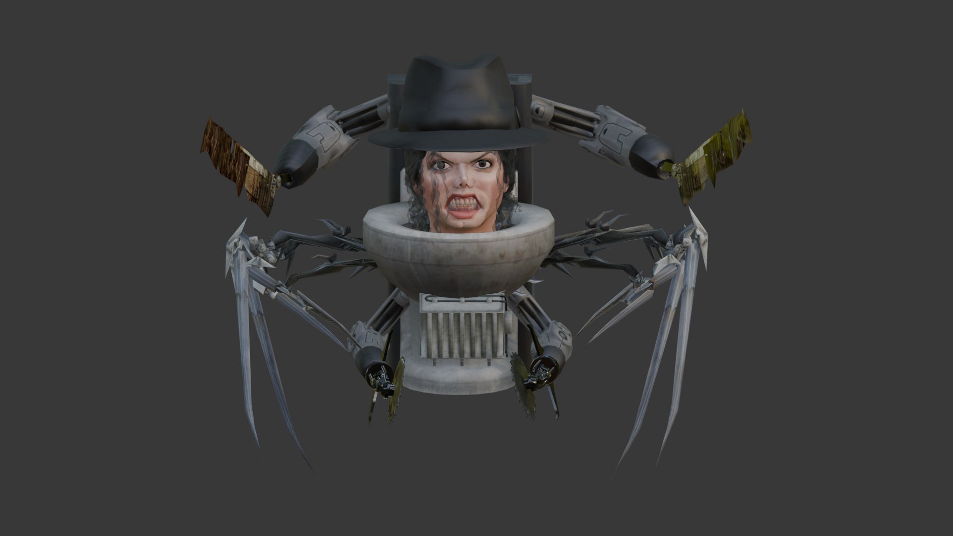 Michael Jackson Skibidi Toilet Full Face Rig Model - TurboSquid 2270826