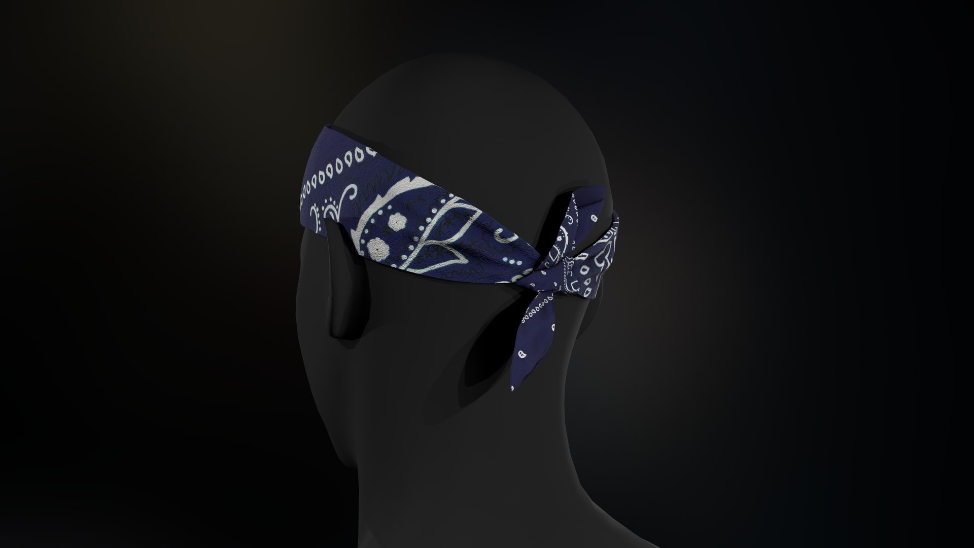 Blue Paisley Bandana 3D Model - TurboSquid 1635312