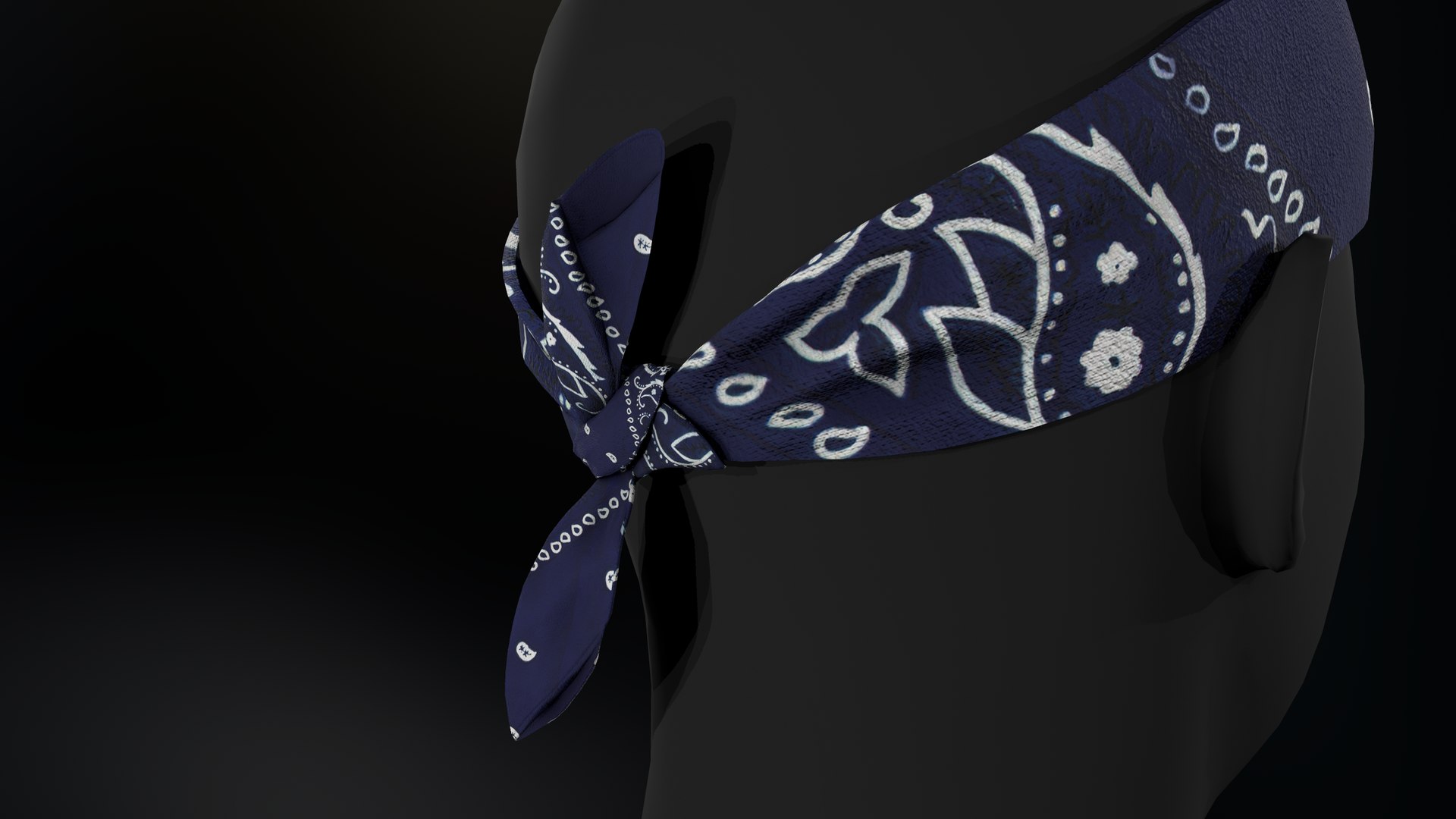 Blue Paisley Bandana 3D Model - TurboSquid 1635312